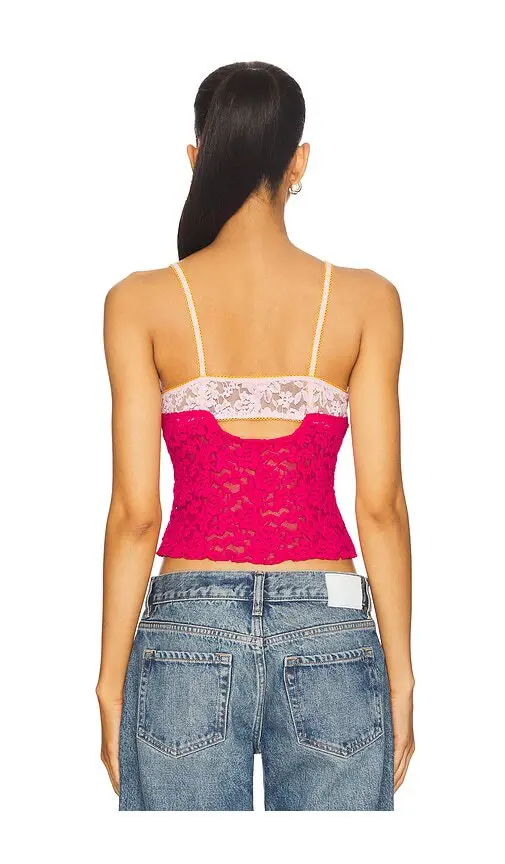 Free People All Day Lace Cami - Piping Hot Pink - 27% Off